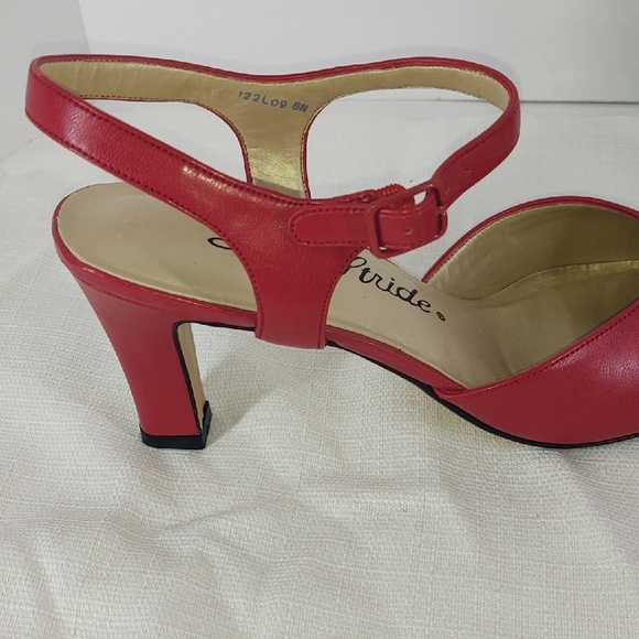 Life Stride | Shoes | Life Stride Red Heels With Ankle Strap And Midheight Heel | Poshmark